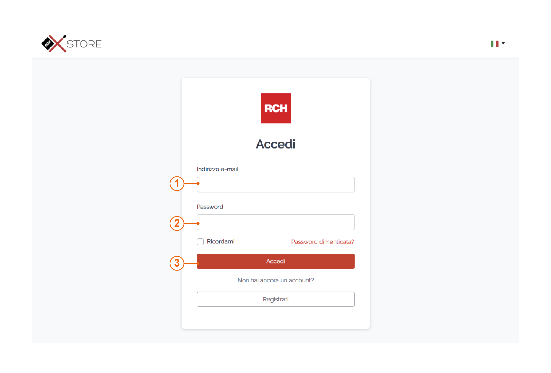 Anagrafica nuovo cliente - RCH Support