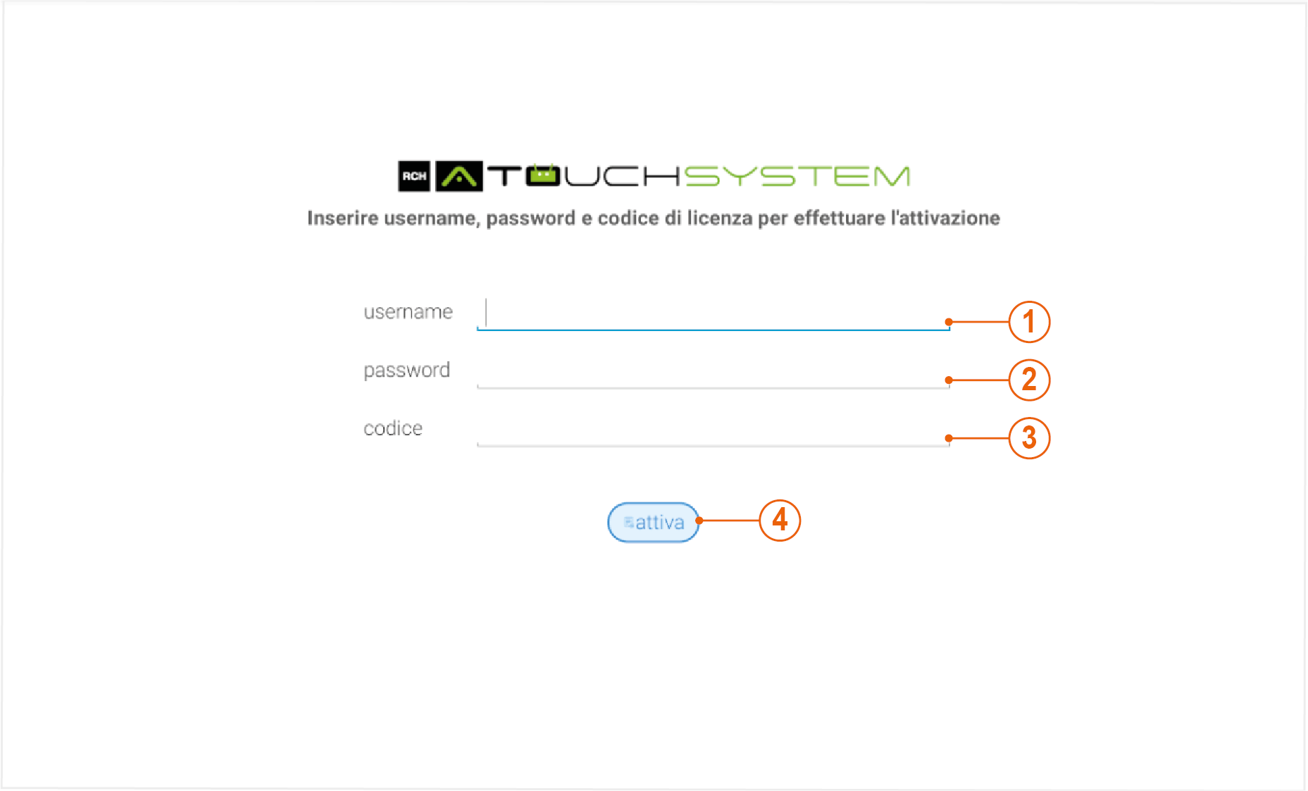 Inserisci il codice licenza - RCH Support