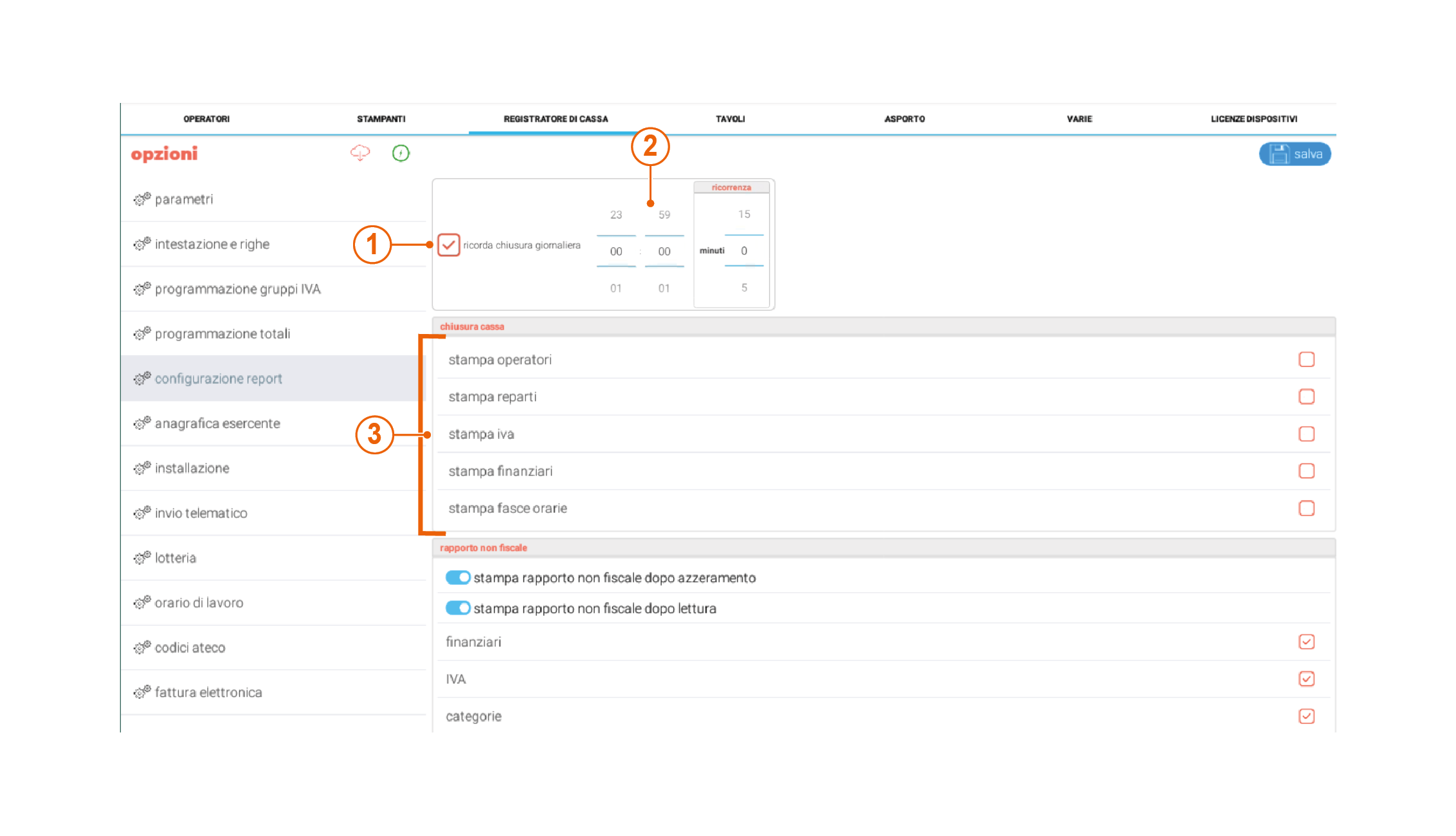 Configurazione report - RCH Support
